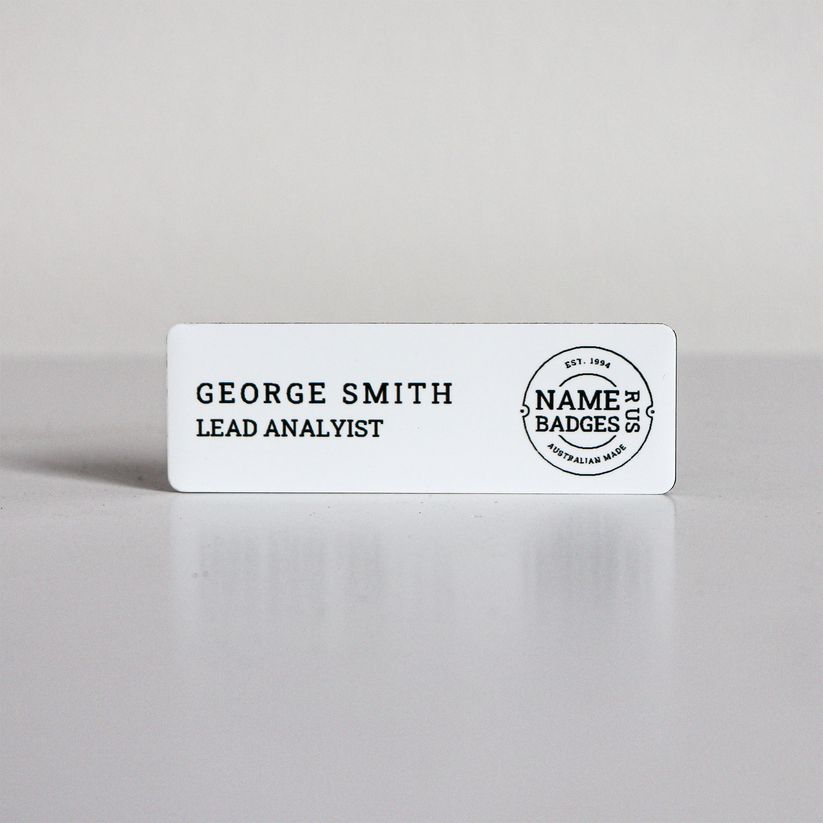 Name Badge with Your Logo & Magnet Attachment – Name Badges R Us
